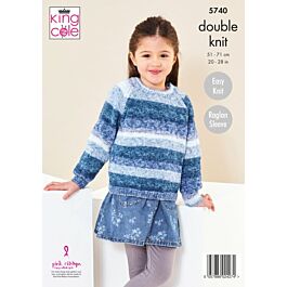 King Cole Bramble DK Cardigan and Sweater Pattern 5740 51-71cm Buy Wool ...