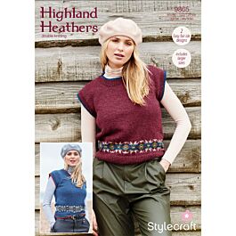 Stylecraft Highland Heathers DK Ladies R V Neck Top Pattern Download ...