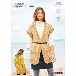 Stylecraft Knitting Pattern 9888 - Cardigan & Waistcoat in Stylecraft ...