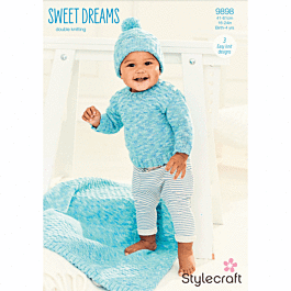 Stylecraft Knitting Pattern 9898 - Sweater, Hat & Blanket in Stylecraft ...