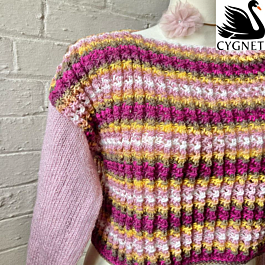 Cygnet Colour Rush DK Pink Cropped Sweater CY1536 Knitting Kit Buy Wool ...